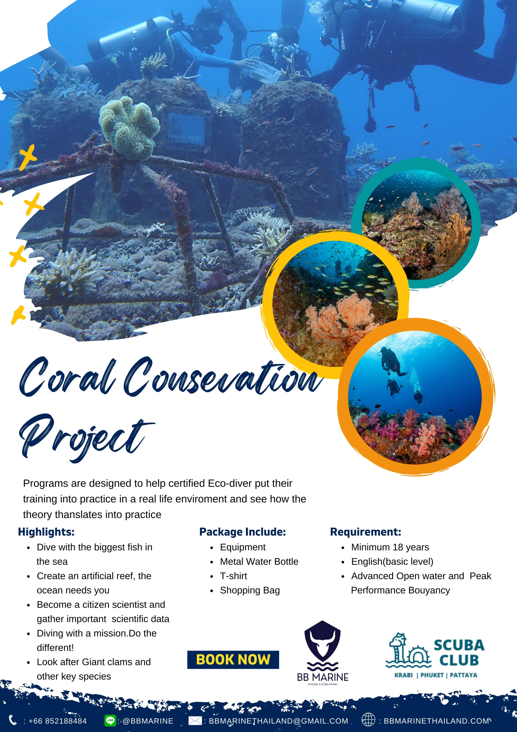Coral Conservation Project - BB Marine Boating and Scuba Diving คอร์ส ...